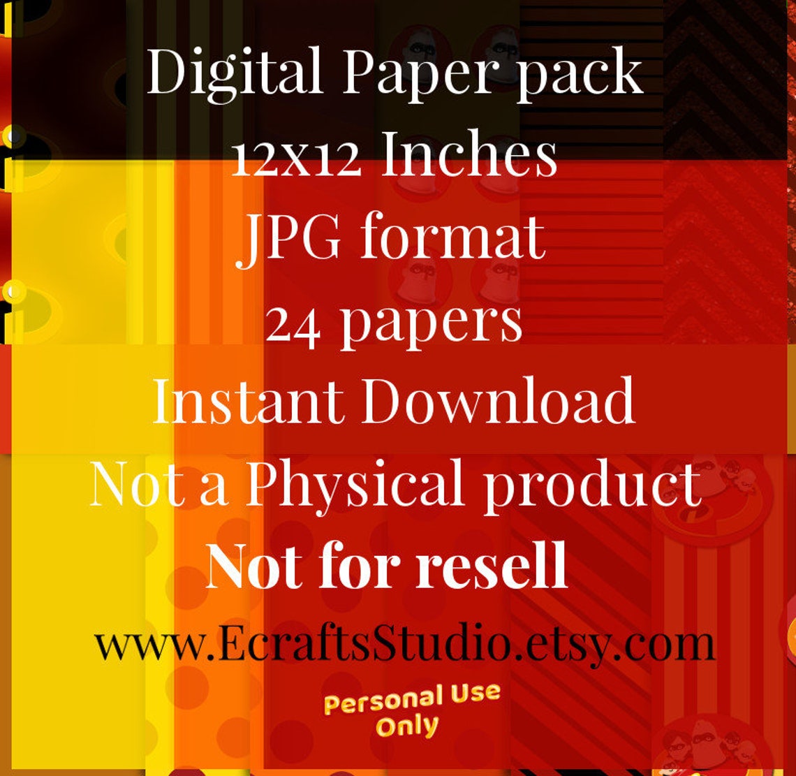 The Incredibles Digital Paper Superhero Digital Paper the Incredibles ...