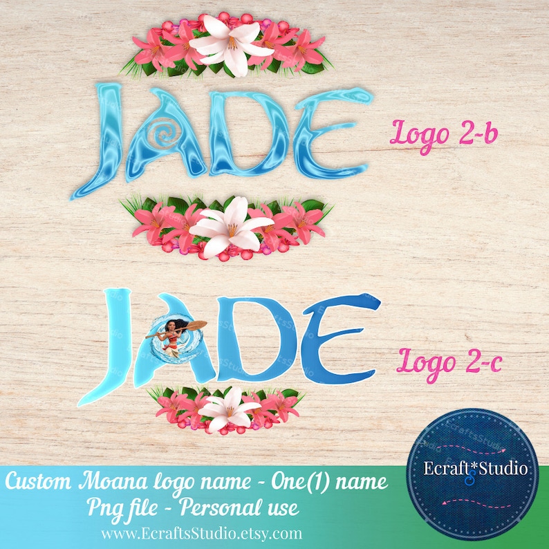 Personalized Moana Logo Name Custom Moana Logo Name Moana - Etsy
