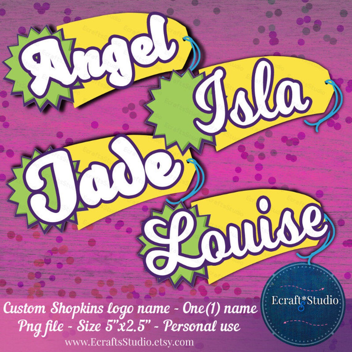 Personalized Shopkins Logo Name Custom Shopkins Logo Name - Etsy