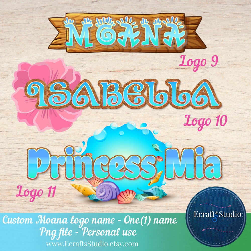 Personalized Moana Logo Name Custom Moana Logo Name Moana - Etsy Australia