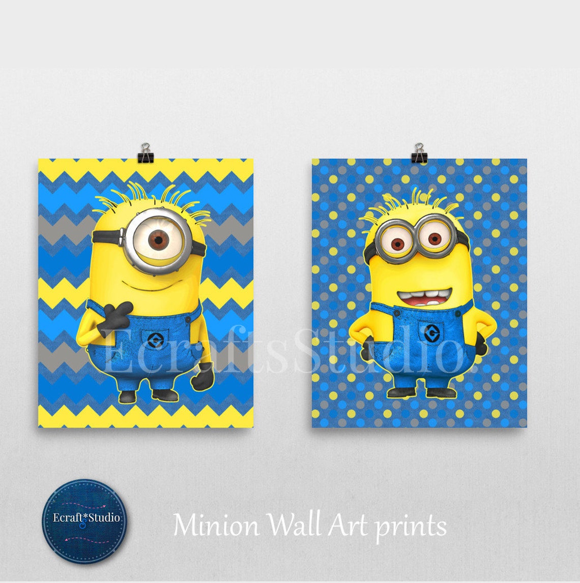 Minions Wall Art Prints - 8x10 - Two Minion Posters - Minion Nursery ...