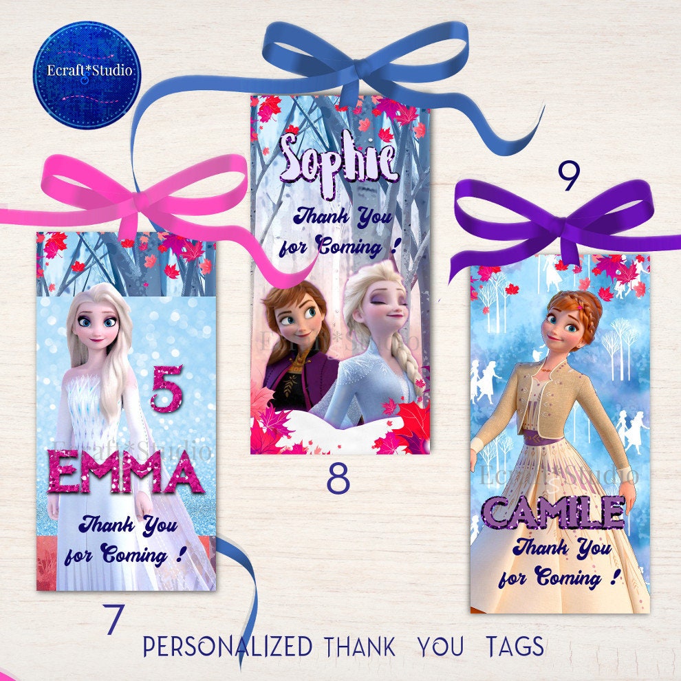 Frozen 2 Thank You Tags, Frozen 2 Birthday Party, Anna Elsa Gift Tags ...