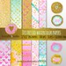 Gold Watercolor Flowers Digital Papers , Glitter Watercolor Paper Pack ...