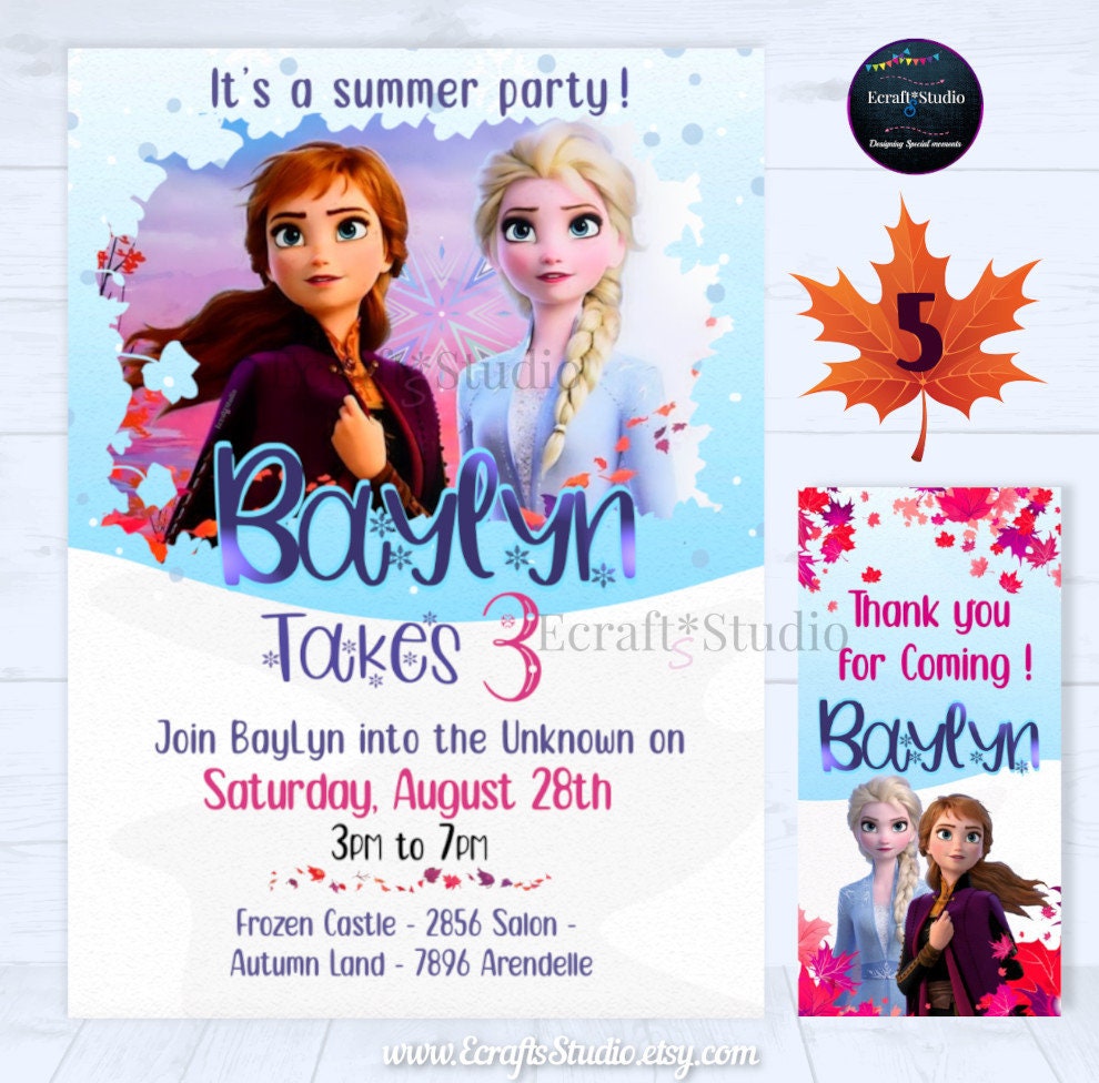 Frozen 2 Invitation Frozen 2 Digital Invitation Frozen Birthday ...