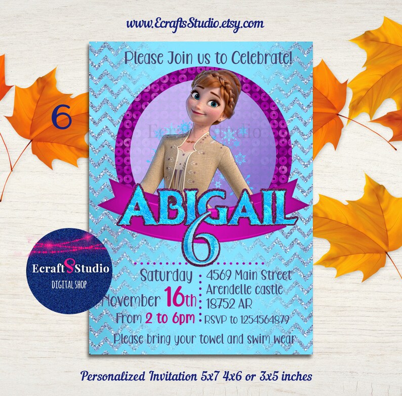 Frozen 2 Invitation - Frozen 2 Digital Invitation - Frozen 2 Birthday ...