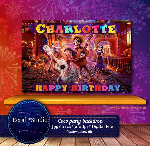 Coco Backdrop - Coco Banner Printable - Coco Disney Party - Coco Movie ...