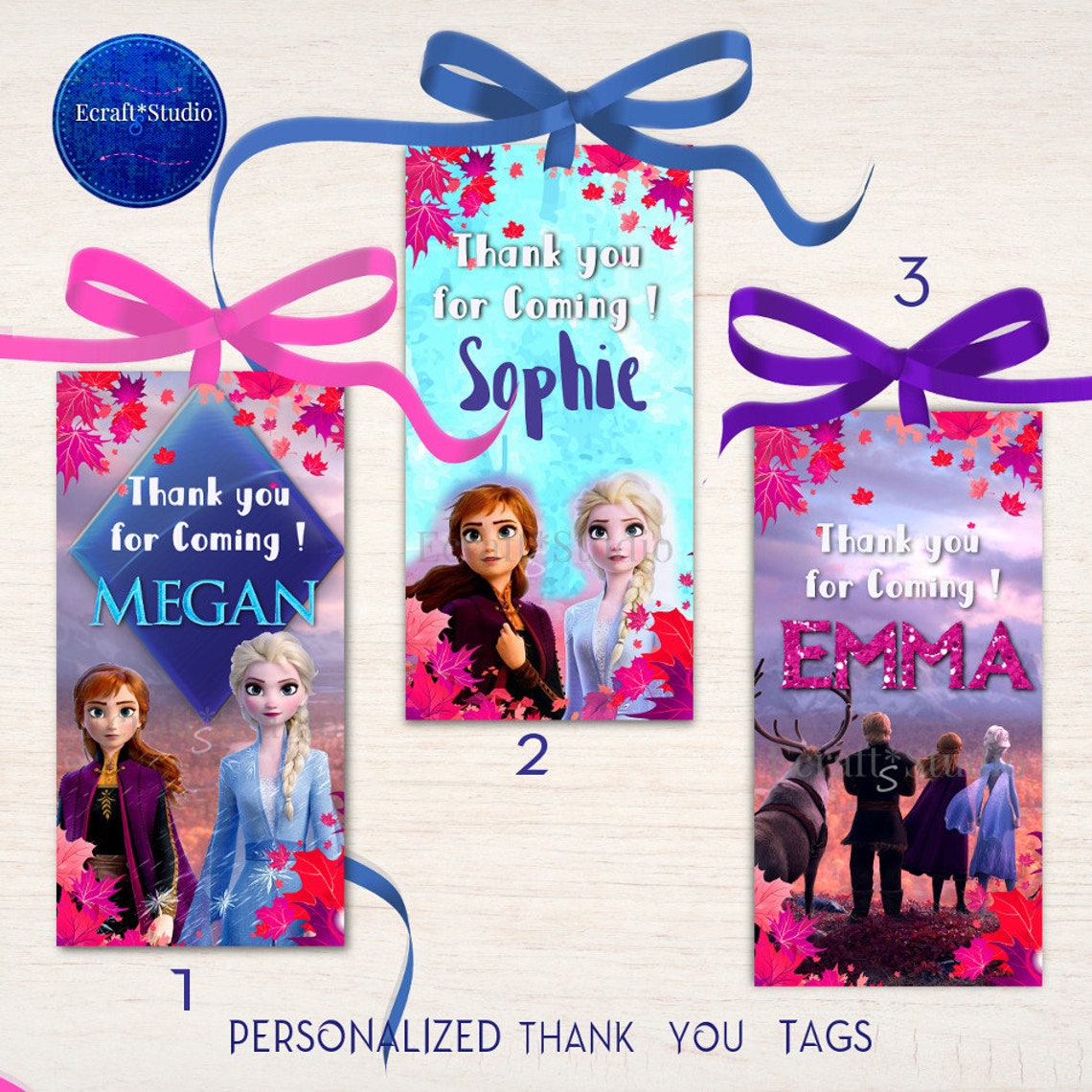 Frozen 2 Thank You Tags, Frozen 2 Birthday Party, Anna Elsa Gift Tags ...