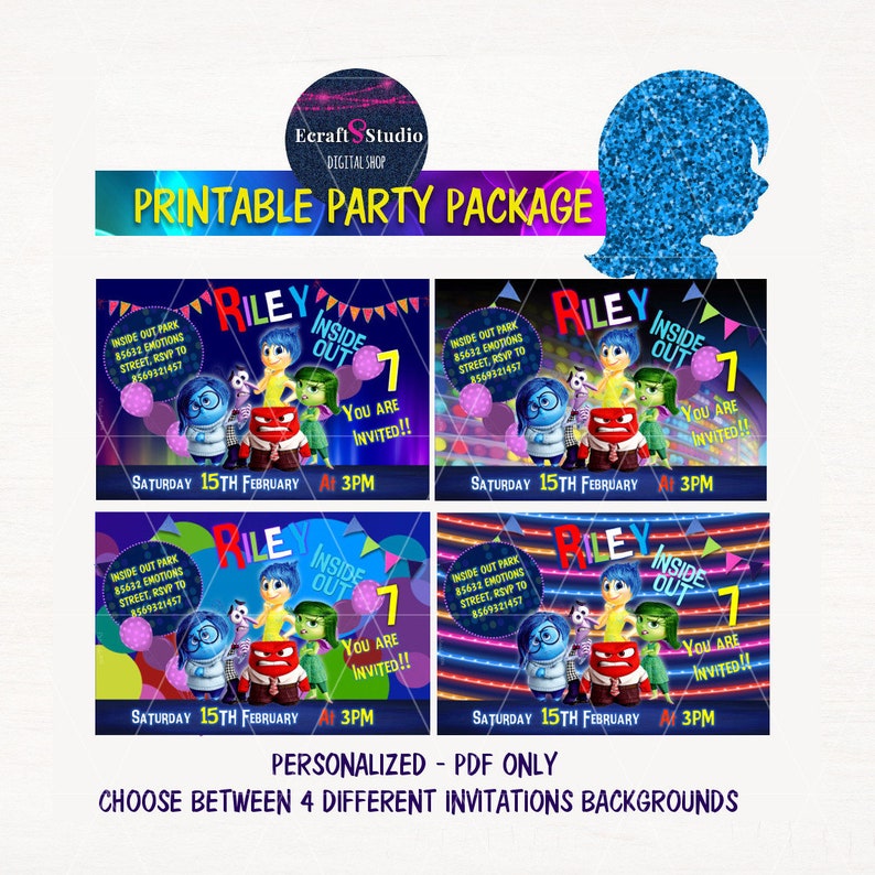 Inside Out Birthday Party Package, Inside Out Birthday Invitation ...