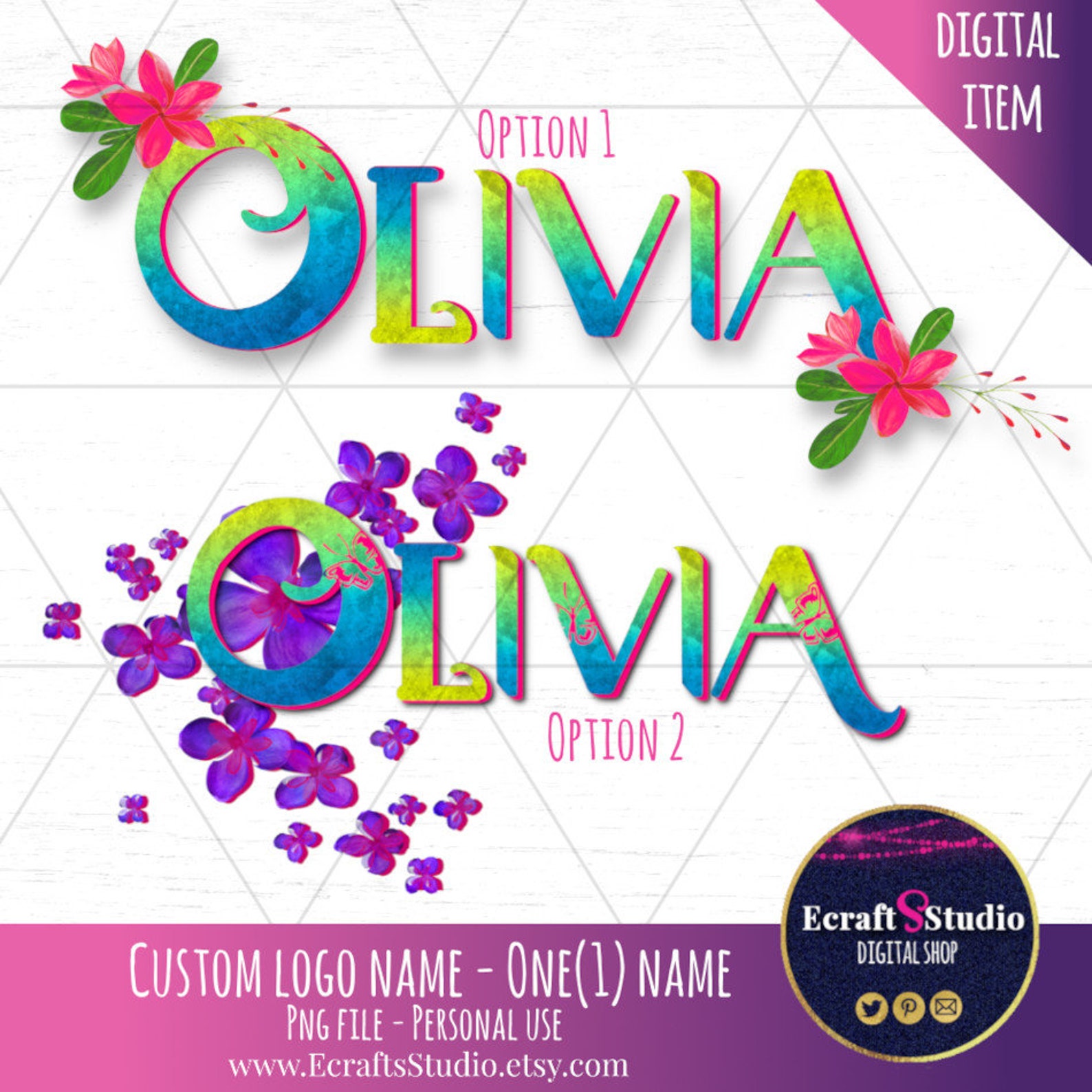 Personalized Logo Name Charm, Custom Miracle Family Name, Mirabel ...