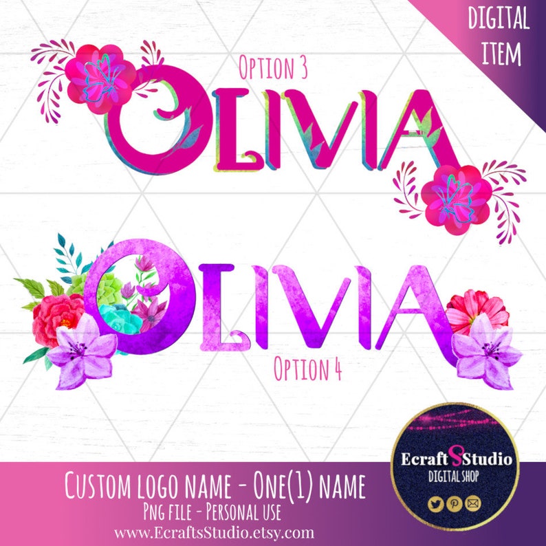 Personalized Logo Name Charm, Custom Miracle Family Name, Mirabel ...