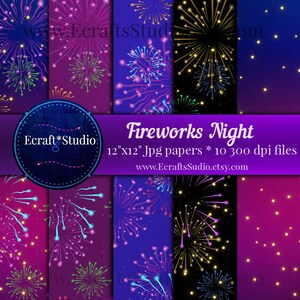 Fireworks Digital Paper - Firecrackers Scrapbook Papers - Celebration ...
