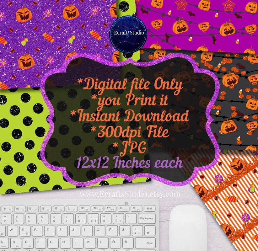 Halloween Digital Papers 14 Papers Instant Download - Etsy