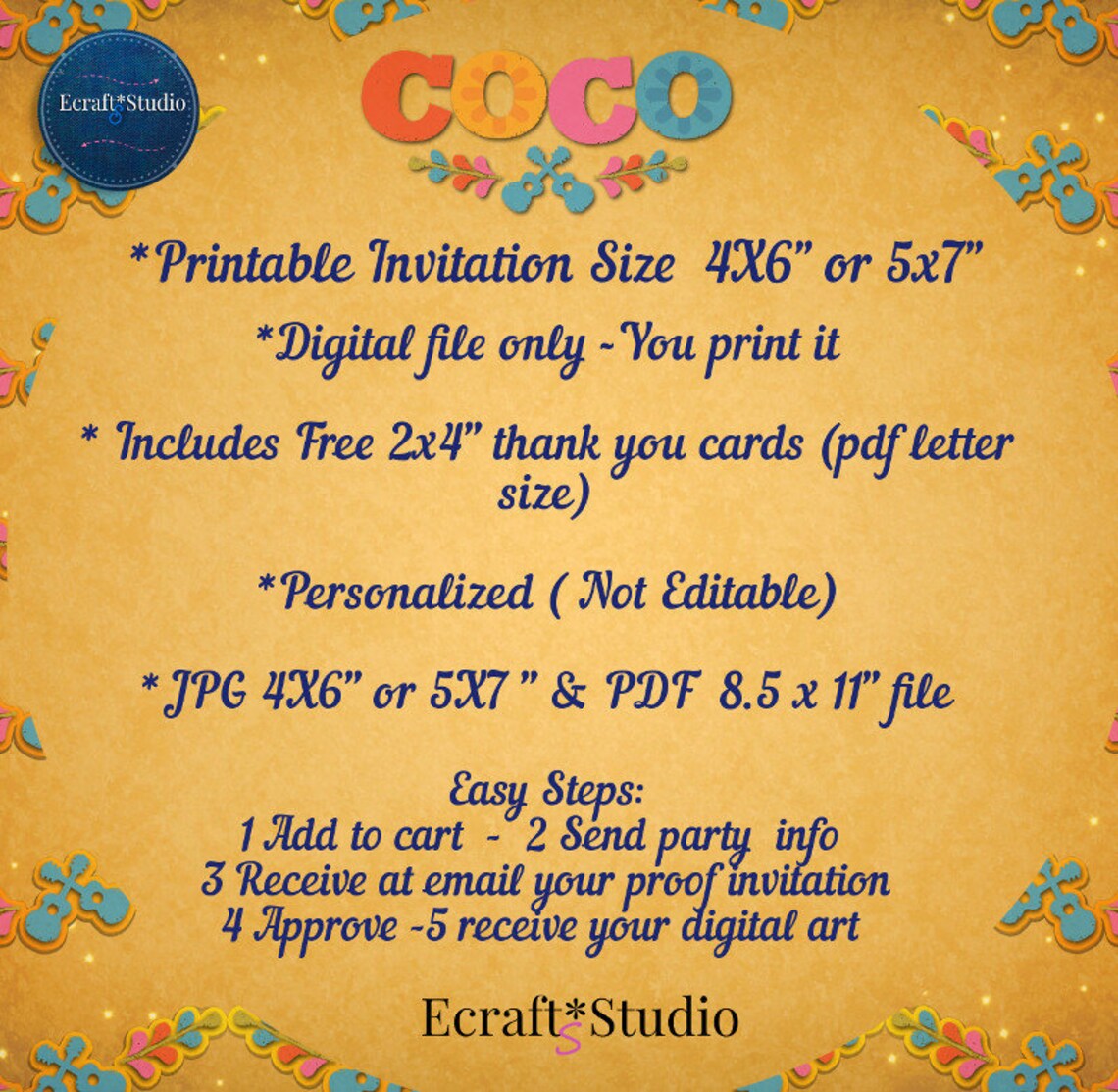 Coco Invitation Coco Disney Invitation Coco Birthday - Etsy