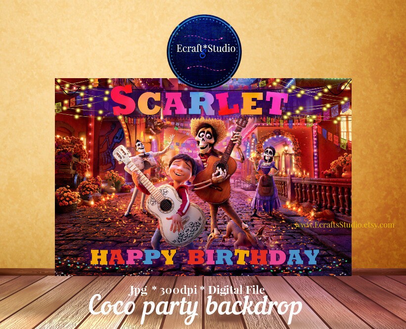 Coco Inspired Digital Poster Mexican Birthday Backdrop Printable Coco ...