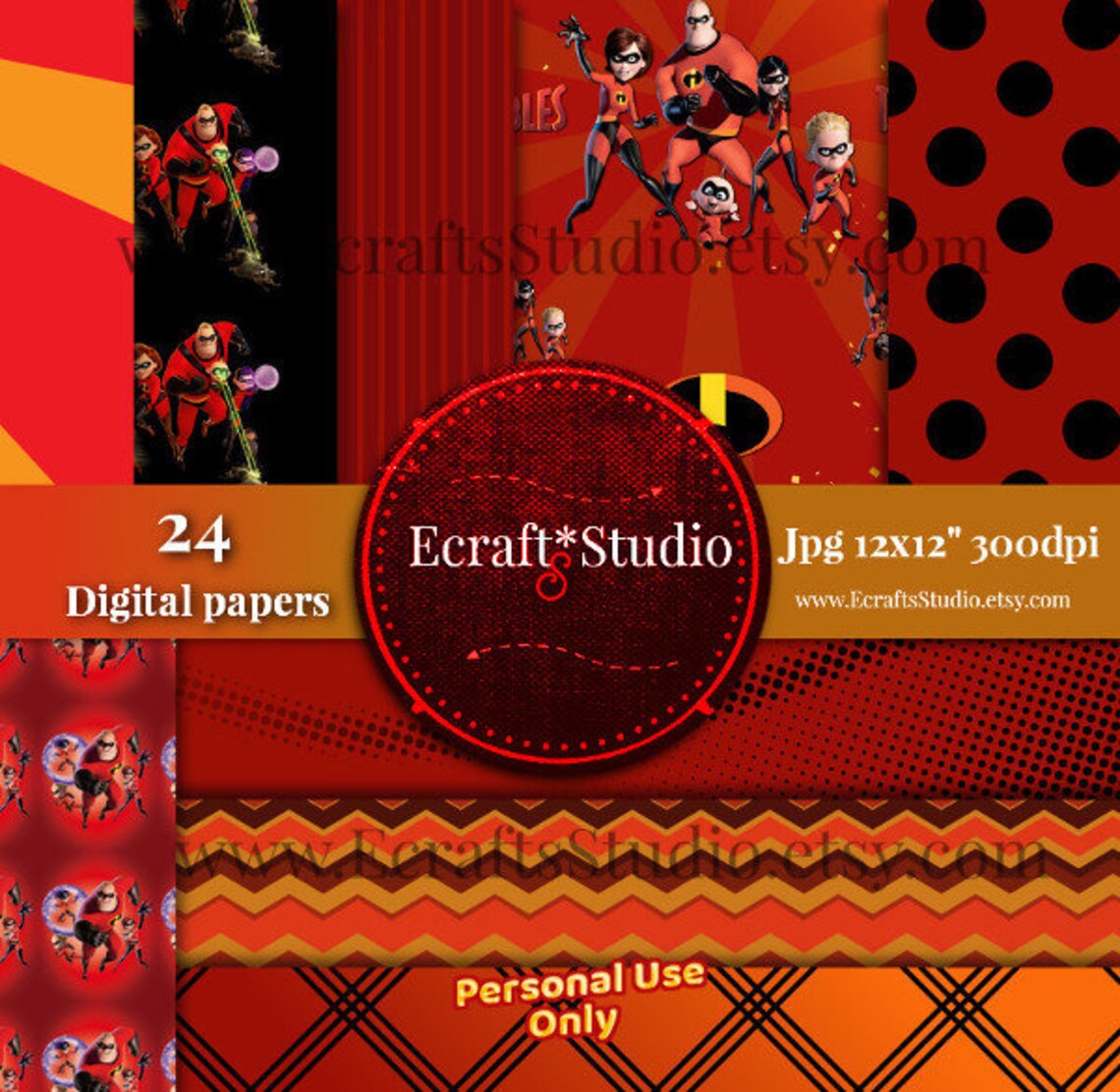 The Incredibles Digital Paper Superhero Digital Paper the Incredibles ...
