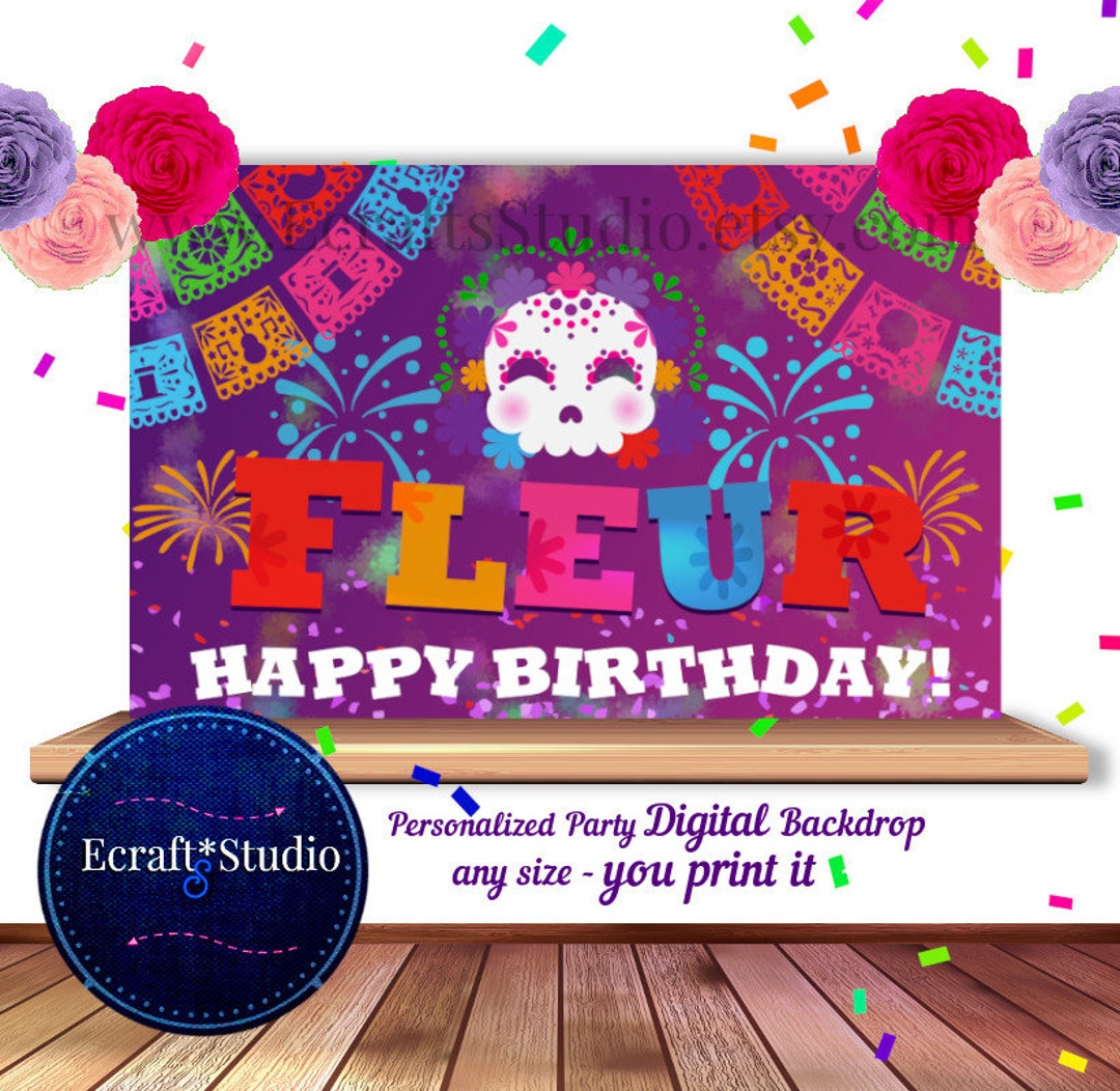 Coco inspired digital poster Mexican birthday Backdrop - Etsy España