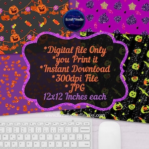 Halloween Digital Papers 14 Papers Instant Download - Etsy