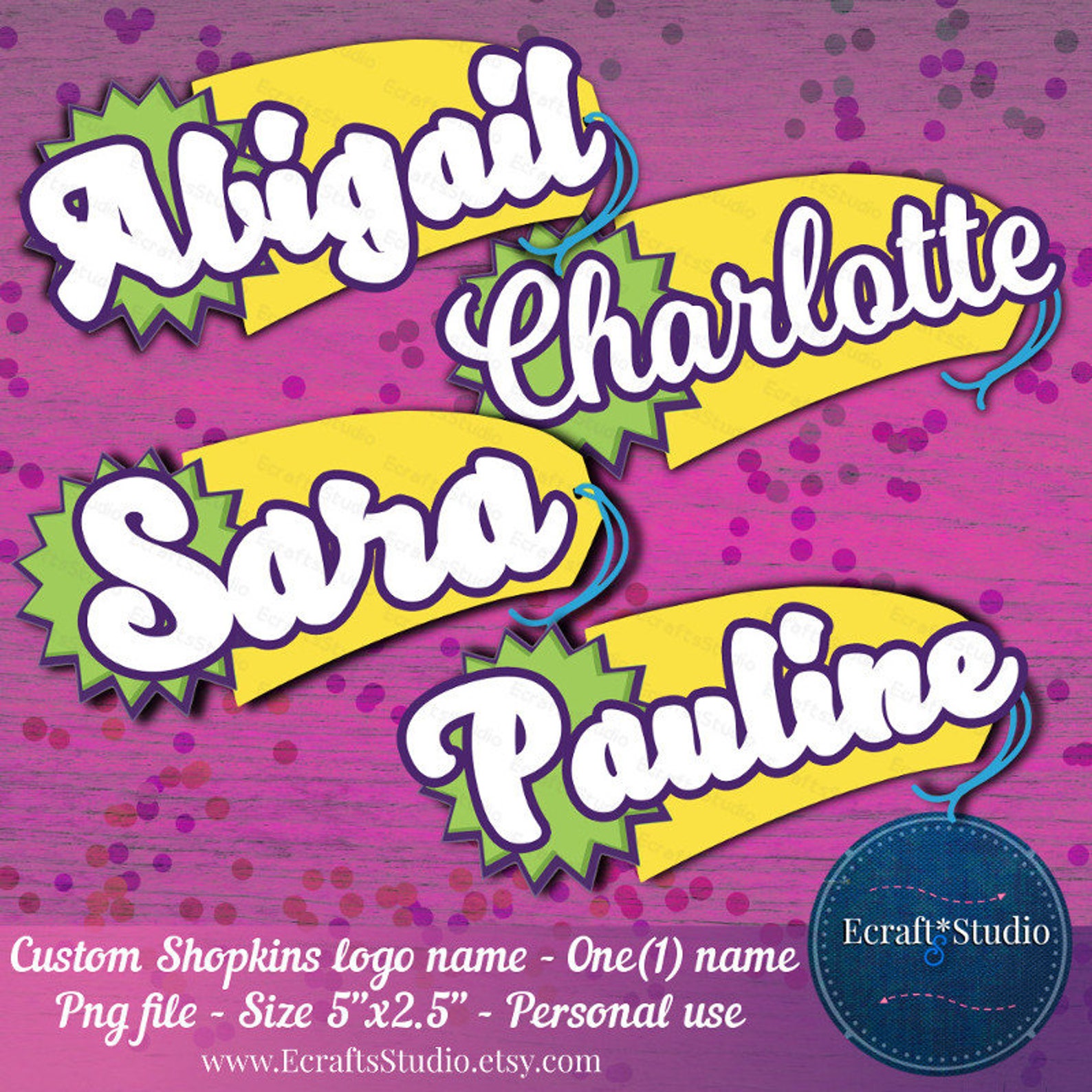 Personalized Shopkins Logo Name, Custom Shopkins Logo Name, Shopkins ...