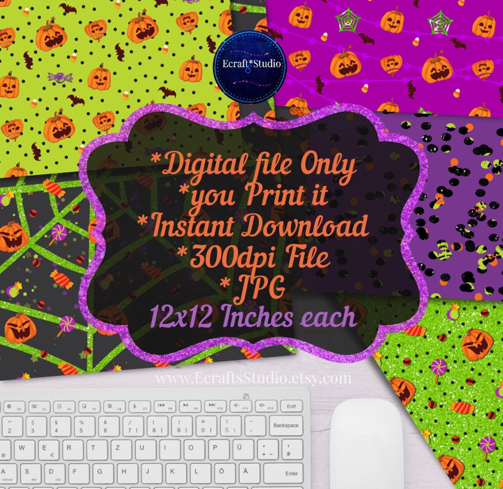 Halloween Digital Papers 14 Papers Instant Download - Etsy