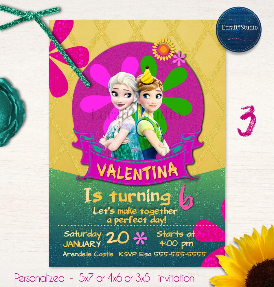 Frozen Fever Invite Frozen Invitation Frozen Fever Party - Etsy