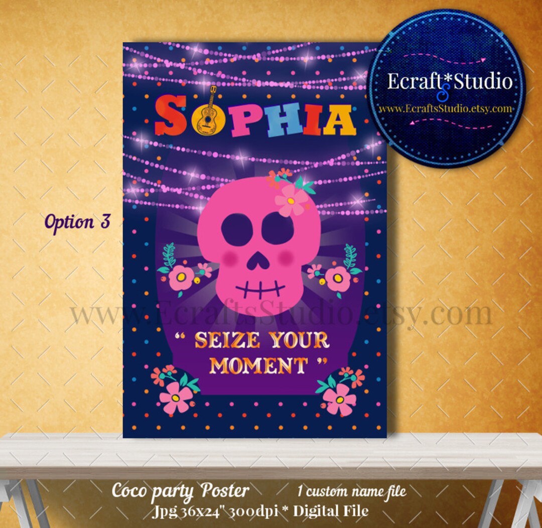 Fiesta custom name poster Coco printable Mexican Wall art Digital ...