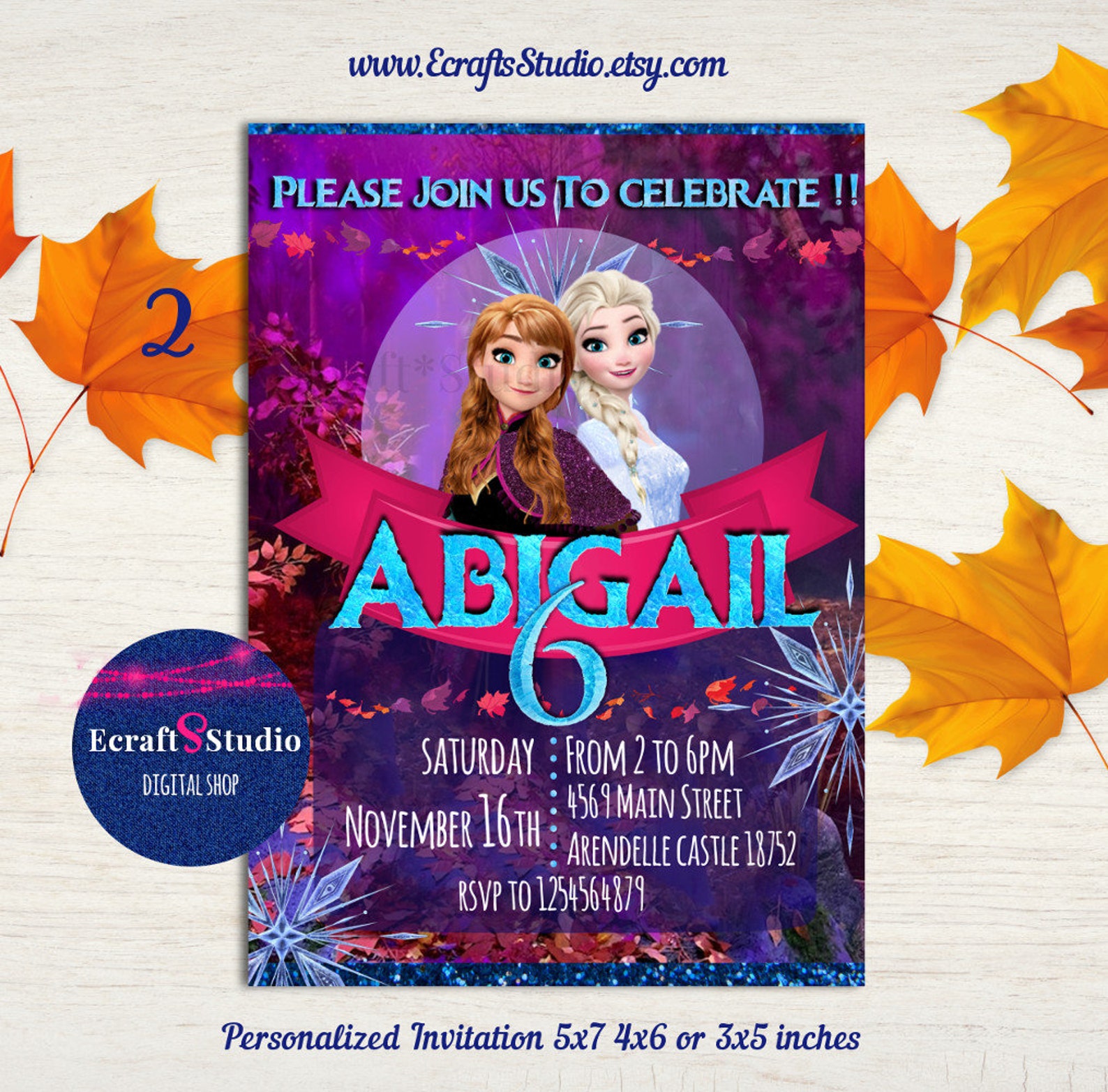 Frozen 2 Invitation Frozen 2 Digital Invitation Frozen 2 - Etsy