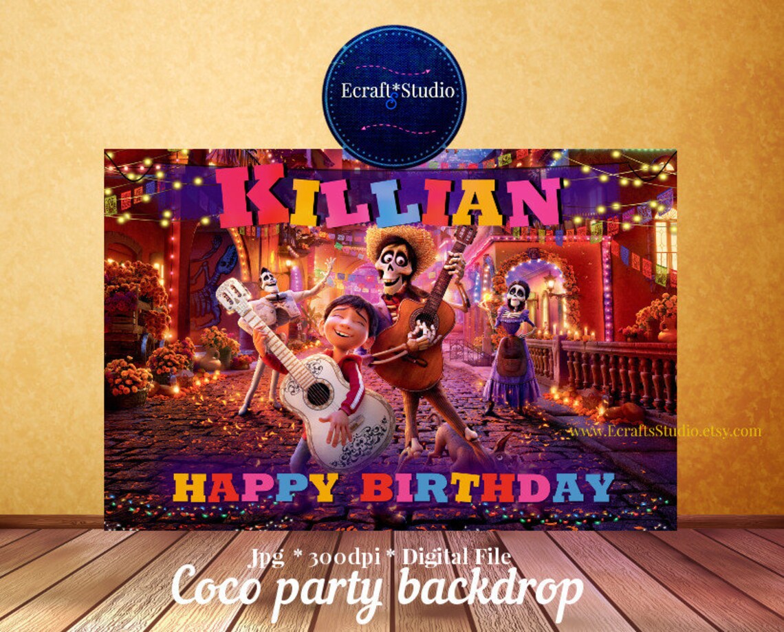 Coco Inspired Digital Poster Mexican Birthday Backdrop - Etsy