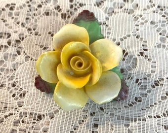 Yellow Rose Pin | Etsy