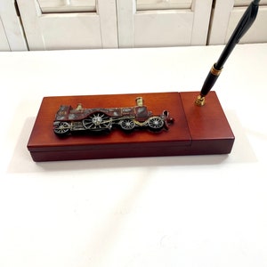 Vintage Desk Organizer ~ Pen Holder ~ Train Motif ~ Central Station ...