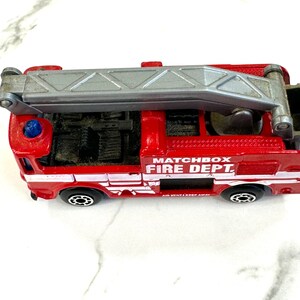 Vintage Matchbox Fire Dept Snorkle Truck ~ Red Truck & Gray Ladder ...