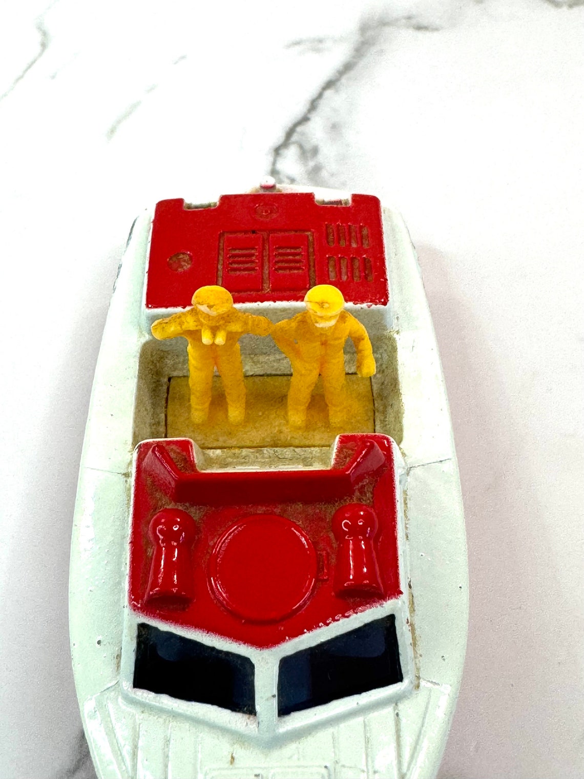 Vintage Matchbox Superfast Police Launch Red and White Boat With Yellow ...