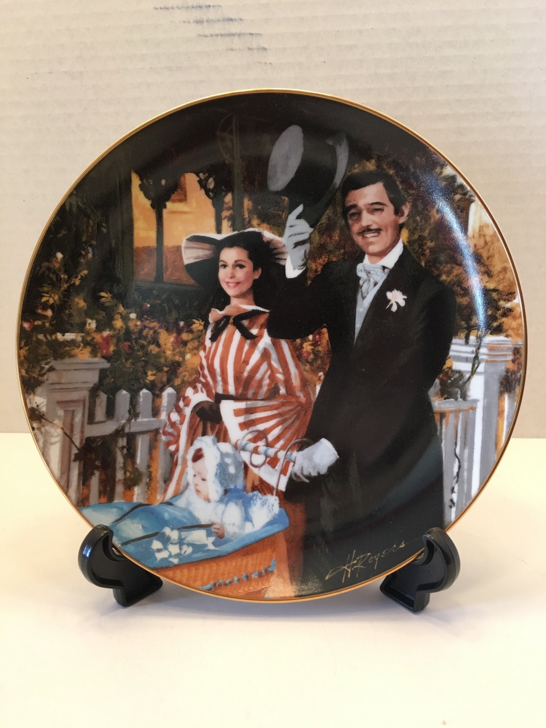 Vintage Gone With the Wind Collectible Plate Strolling in | Etsy