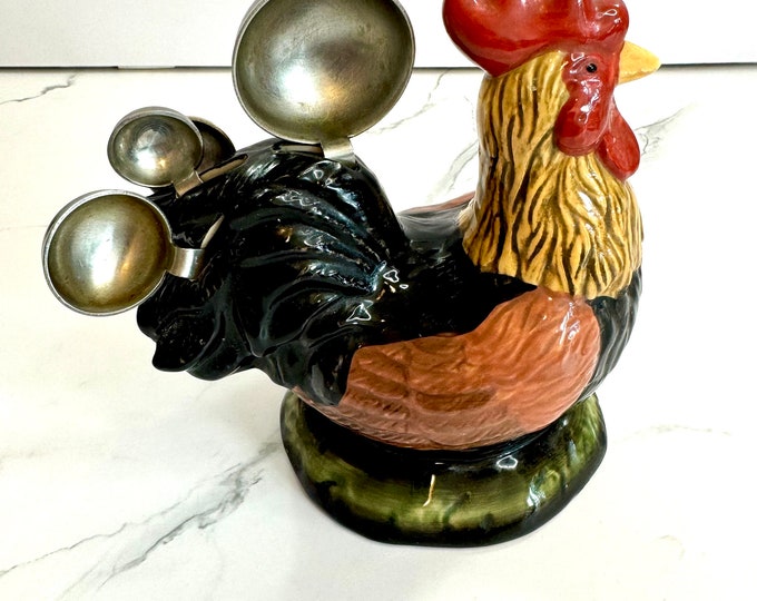 Vintage Rooster Measuring Spoon Set ~ 4 Metal Measuring Spoons ...
