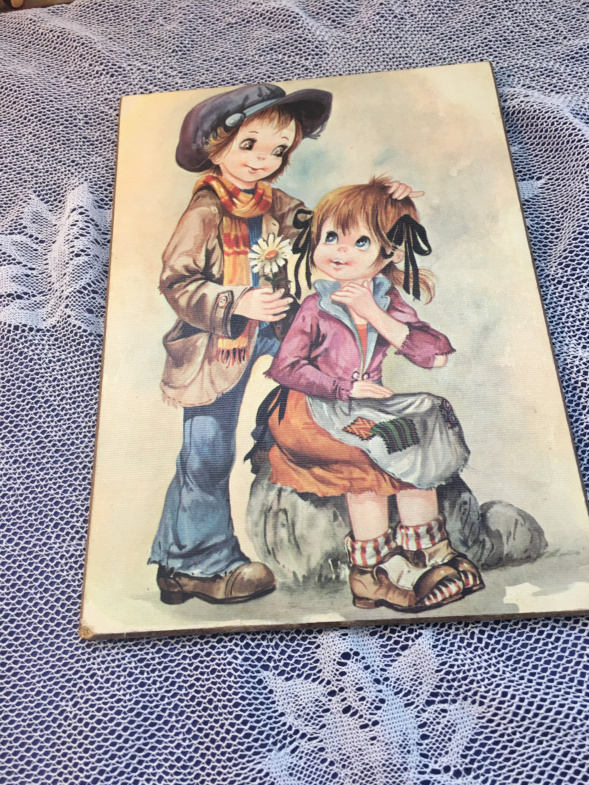 Vintage Italian Pictures Mossimo Big Eyes Wall Art Set - Etsy