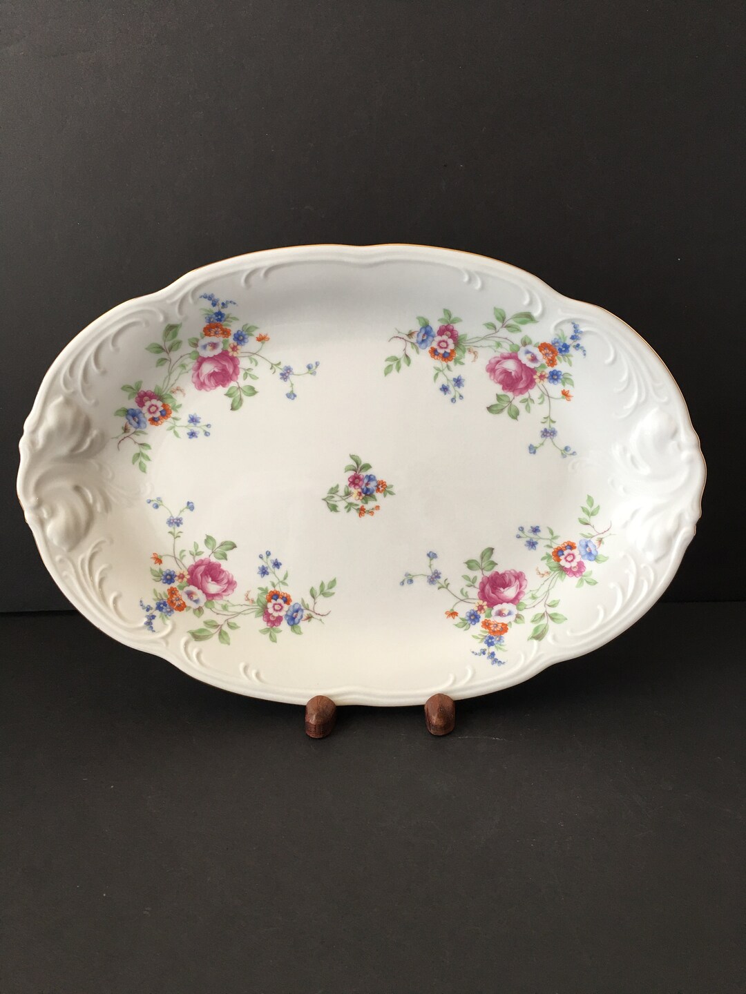 Royal Kent Collection Poland ~oval Platter ~ 12” Platter ~ White Blue ...