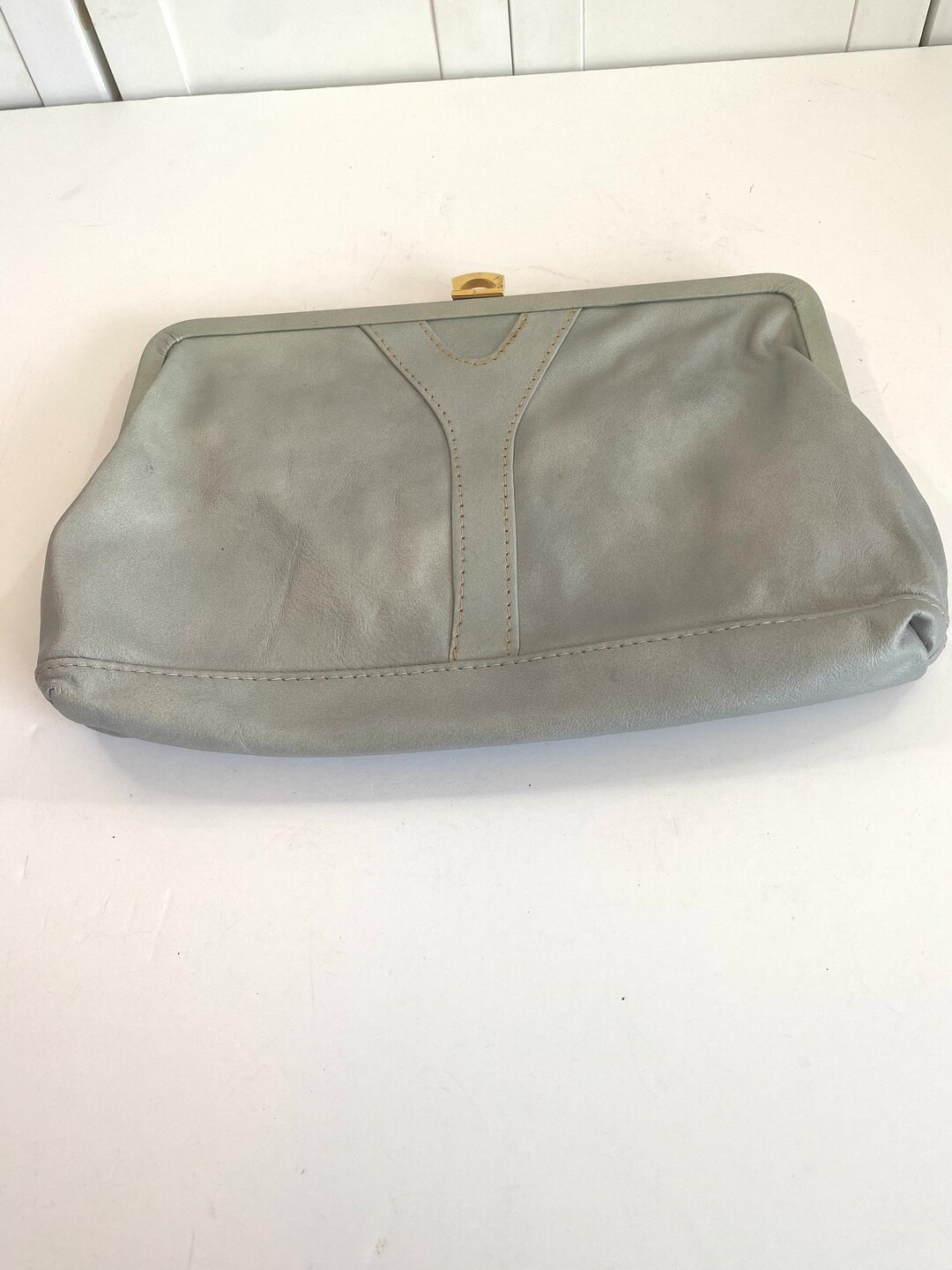 Vintage MCI Genuine Leather Purse ~ Gray Color ~ Clutch/small Purse ...