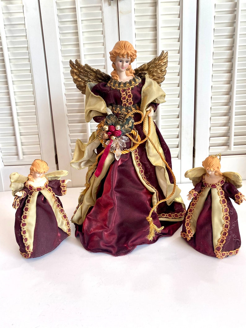 Vintage Traditions Angel Tree Topper With 2 Angel Ornaments - Etsy