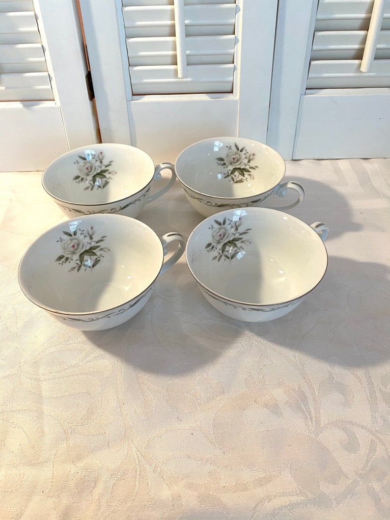 Vintage Diamond China Cups Set of Four Romance Pattern | Etsy