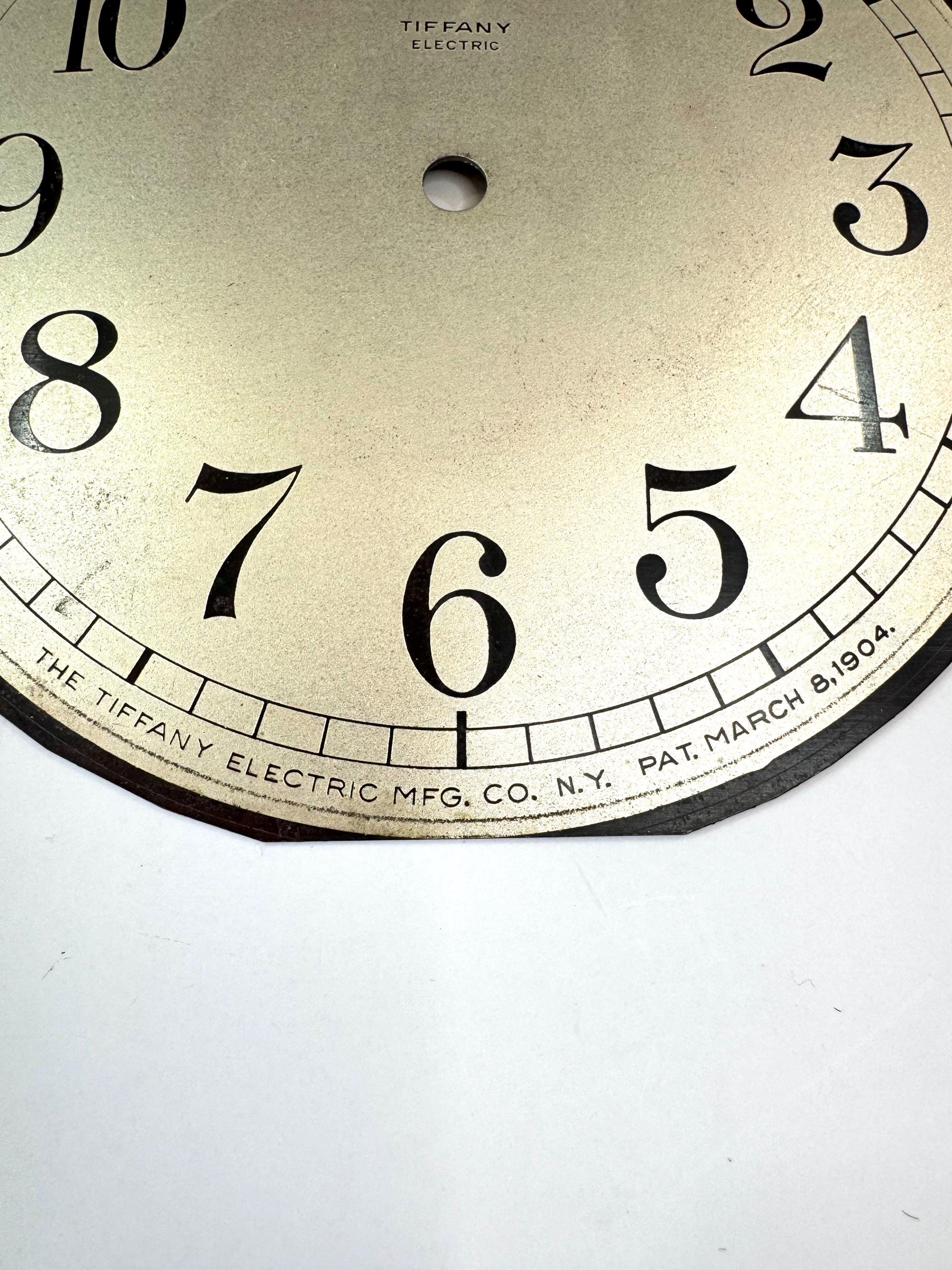 Vintage Tiffany Electric Clock Face Dial ~ Metal Clock Face Disc ~ Wall ...