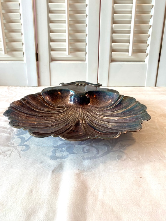 Vintage Shell Shaped Dish Silver Plate Seashell Footed - Etsy