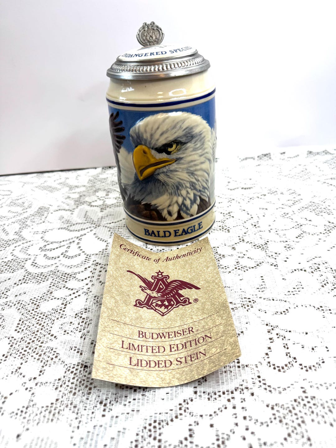 Vintage Budweiser Endangered Species Bald Eagle Stein 1989/limited ...