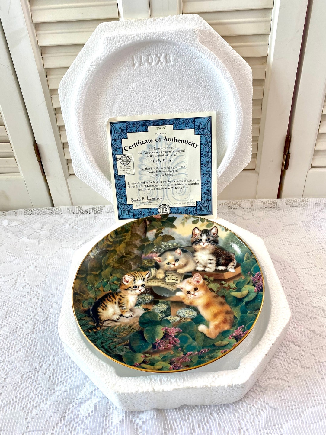 Vintage Collectible Plate ~ Daily Mews ~ 2nd Issue in Frisky Felines ...