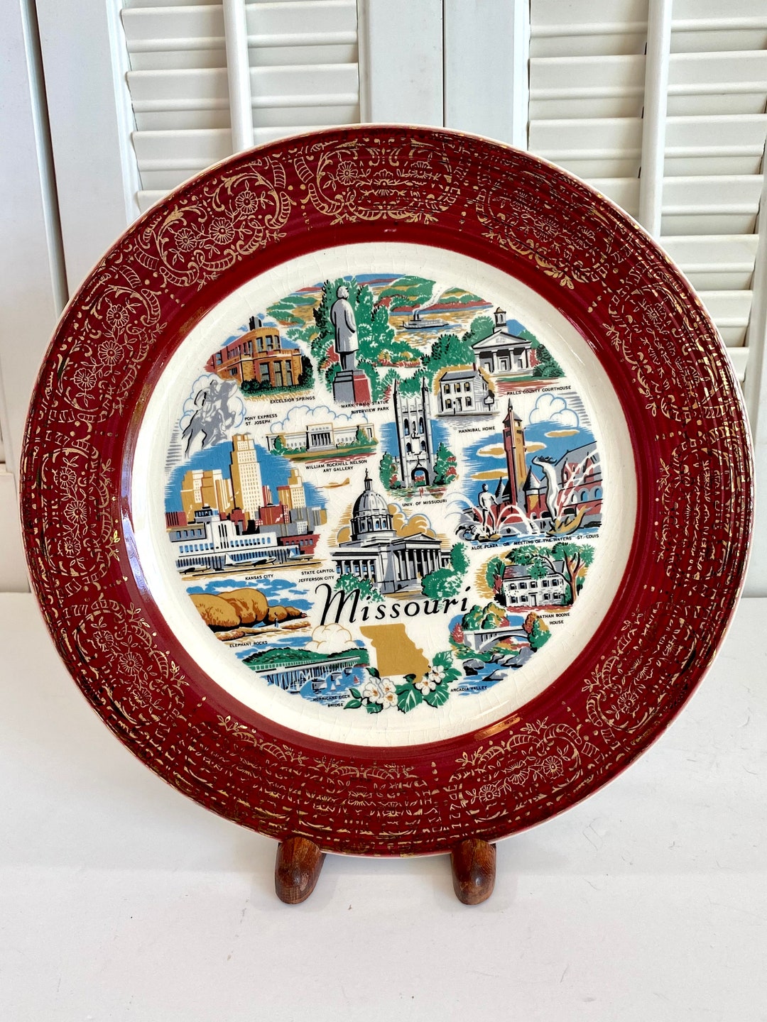 Vintage Missouri Plate ~ State Souvenir Plate ~ 1950’s 1960’s ...