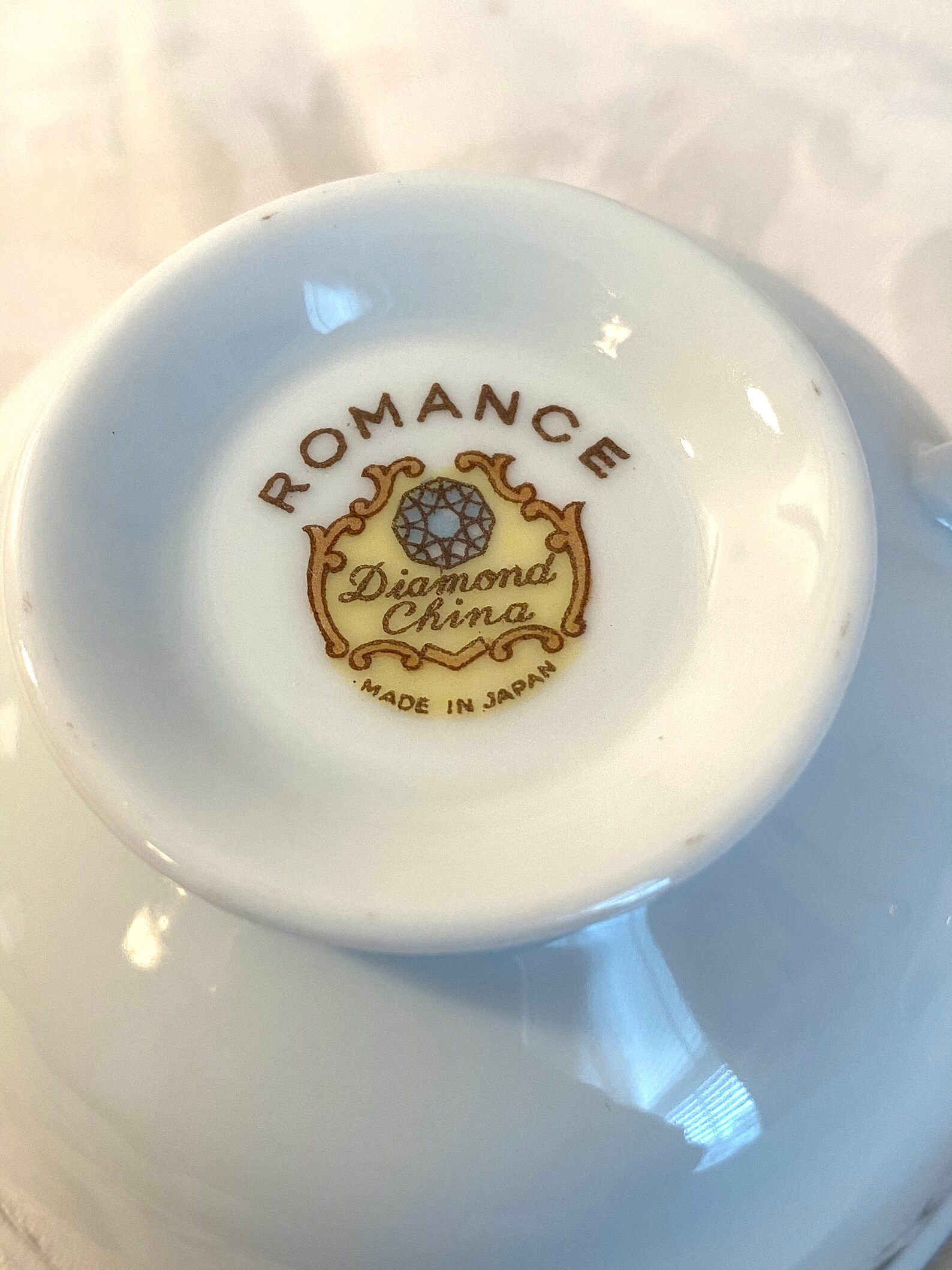 Vintage Diamond China Cups Set of Four Romance Pattern | Etsy