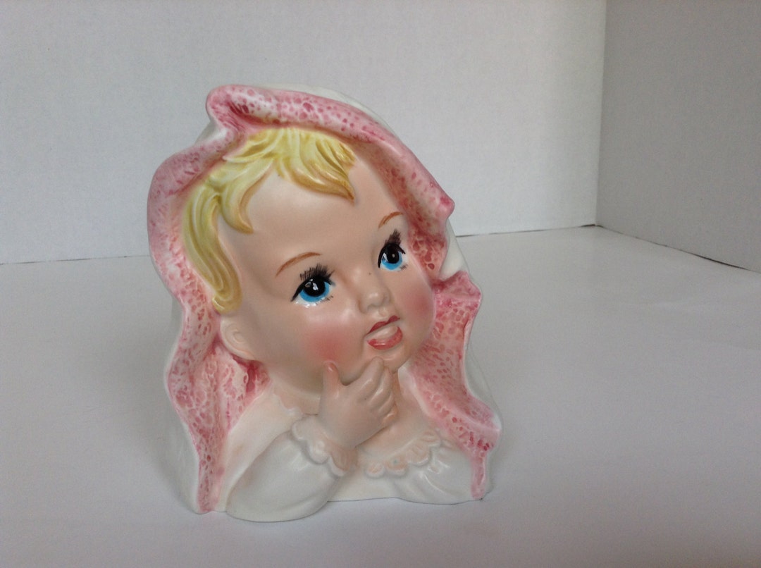 Relpo Lady Head Vase Baby Face Planter Samson Import Co Made in Japan ...