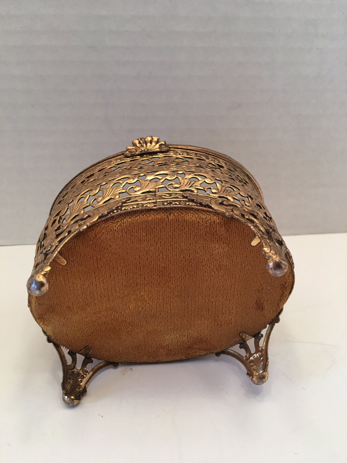 Antique Ormolu Jewelry Casket Filigree Design Hinged | Etsy