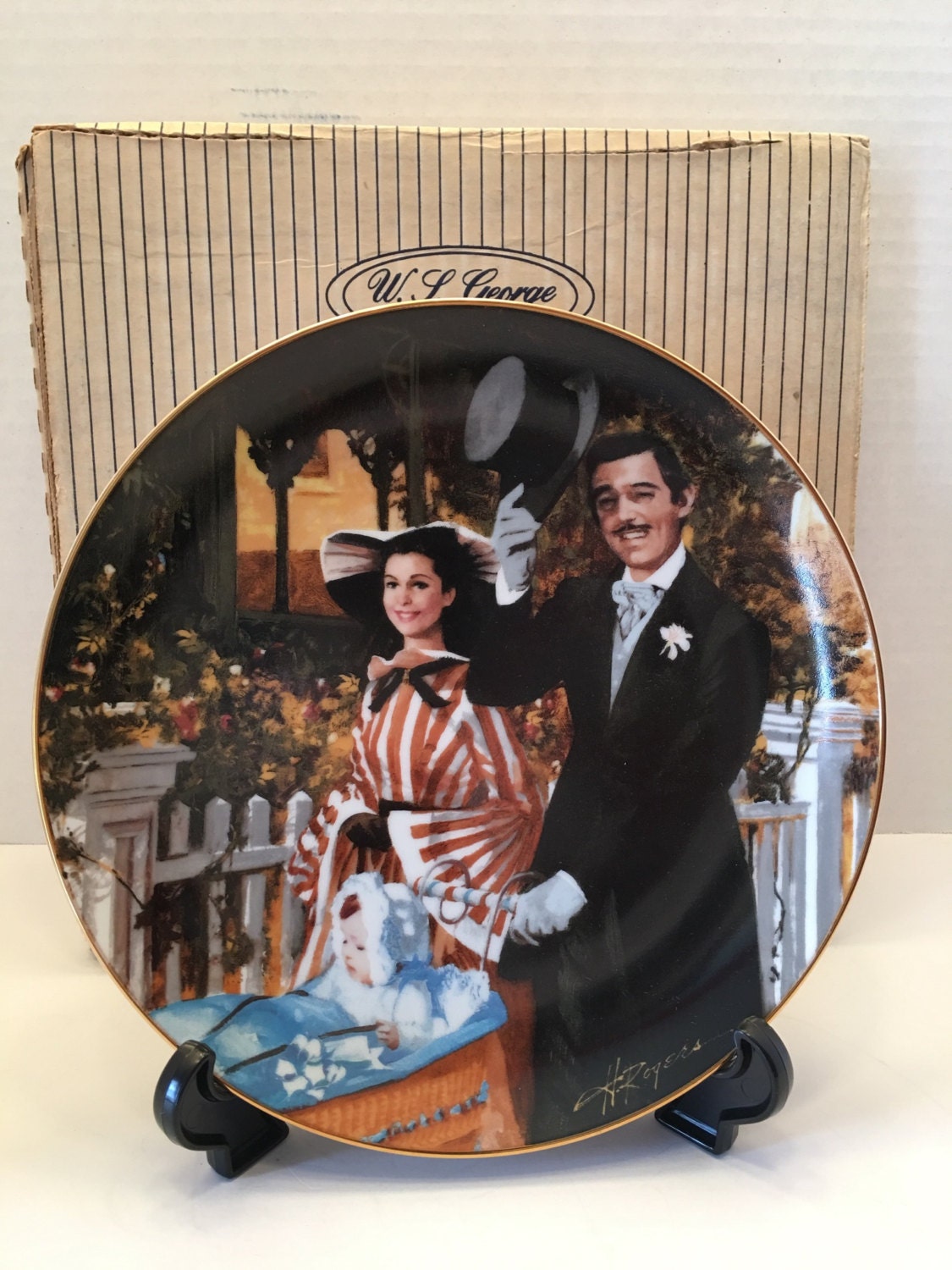 Vintage Gone With the Wind Collectible Plate Strolling in | Etsy