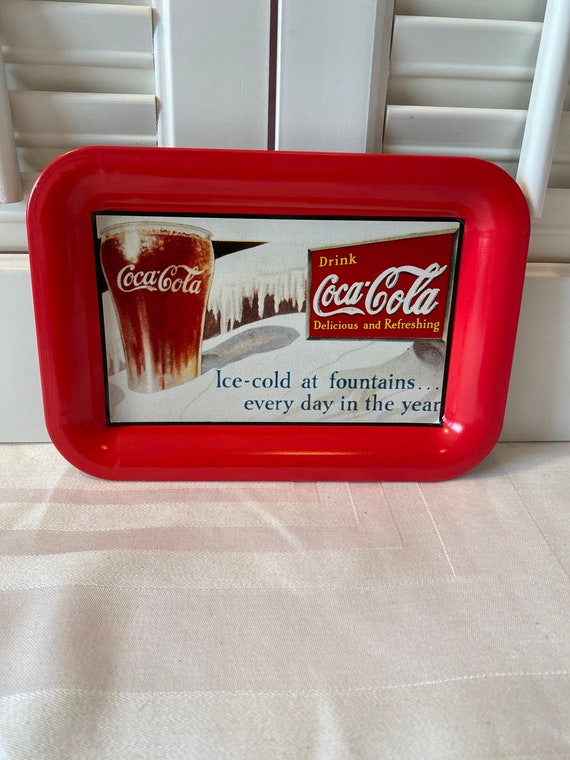 Vintage Coke Tray 1991 Issue Small Red Tray Collectible | Etsy