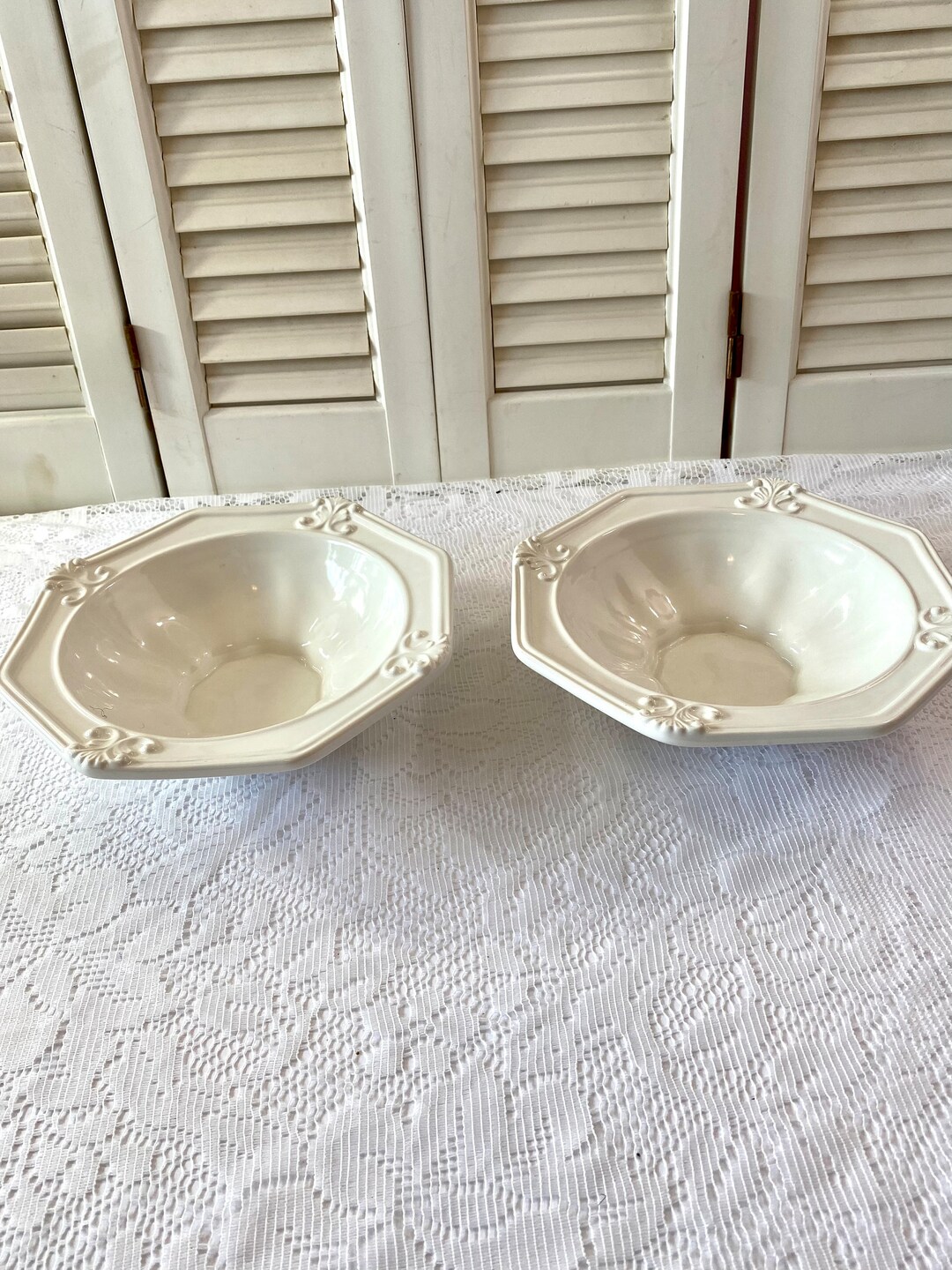 Vintage J C Penney Vintage Ivory Bowl ~ Set of Two ~ 8” Across ...