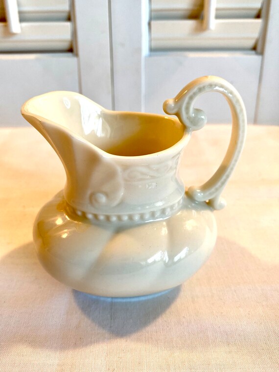 Vintage Lenox Pitcher Ivory Porcelain Leaf Design Green - Etsy